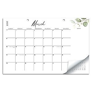 Aesthetic 2023 Greenery Desk Calendar - Runs until December 2023 - 17"x11" Desktop/Wall Calendar for Easy Organizing in 2022/2023