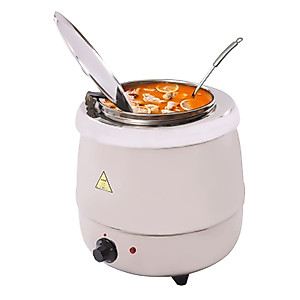 Commercial Soup Kettle Warmer, 201 Stainless Steel with with Lid and Removable Stainless-Steel Pot Insert for Buffet Food Warmer Chafing for Soup (10L/2.64GAL Capacity)