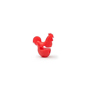 Fox Run 6283 Rooster Pot Clip/Spoon Holder, 1 x 2.75 x 2.75 inches, Red