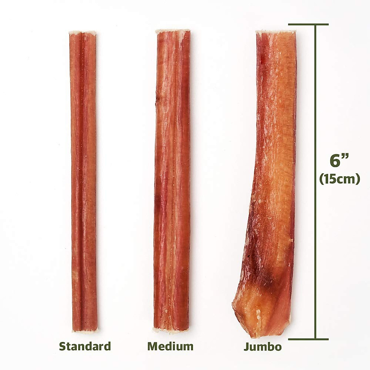 AWARDOG Odor-Free Bully Sticks (6 Inch, 12 Pack Standard Thickness), Fully Digestible 100% Beef Pizzle Chews, Grass-Fed, Grain-Free, Natural Long-Lasting Chews for Small & Large Dogs -12 Count