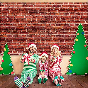 Red Brick Wall Party Backdrop, Large Fabric Red Brick Sign Photo Backdrops Background for Baby Shower Birthday Party Wedding Graduation Home Decoration Photo Booth Prop Banner, 72.8 x 43.3 Inch