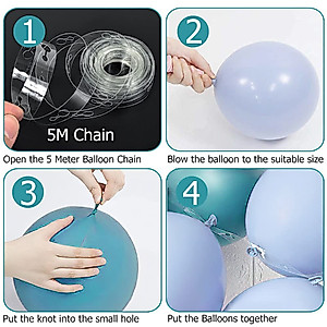 Holtour Bright Turquoise Blue Balloon Garland Arch Kit 138PCS Balloons for Wedding, Birthday Party, Backdrop Decorations, Bridal Shower