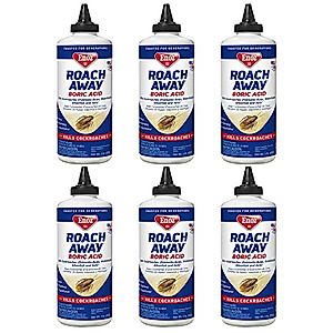 Enoz No Zone Roach Away Boric Acid Powder, Kills Cockroaches, Silverfish, and Ants (Pack of 6)