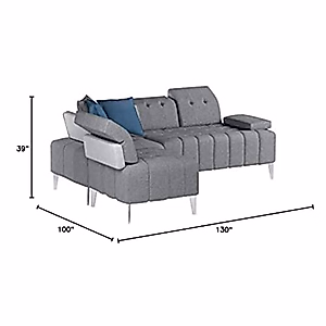 Limari Home Caprock Sectional Sofa, Gray