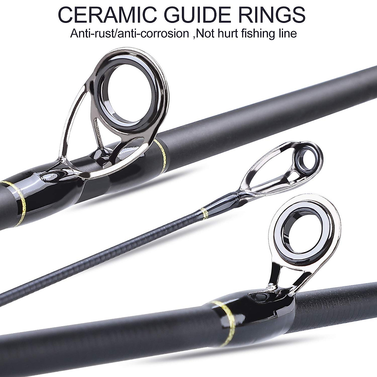 Sougayilang Fishing Rods - IM6 Graphite Blanks Casting & Spinning Rods, 2-Piece Rods with Extra Tip Section,Power Transition System, EVA Handle(Cast 6ft)