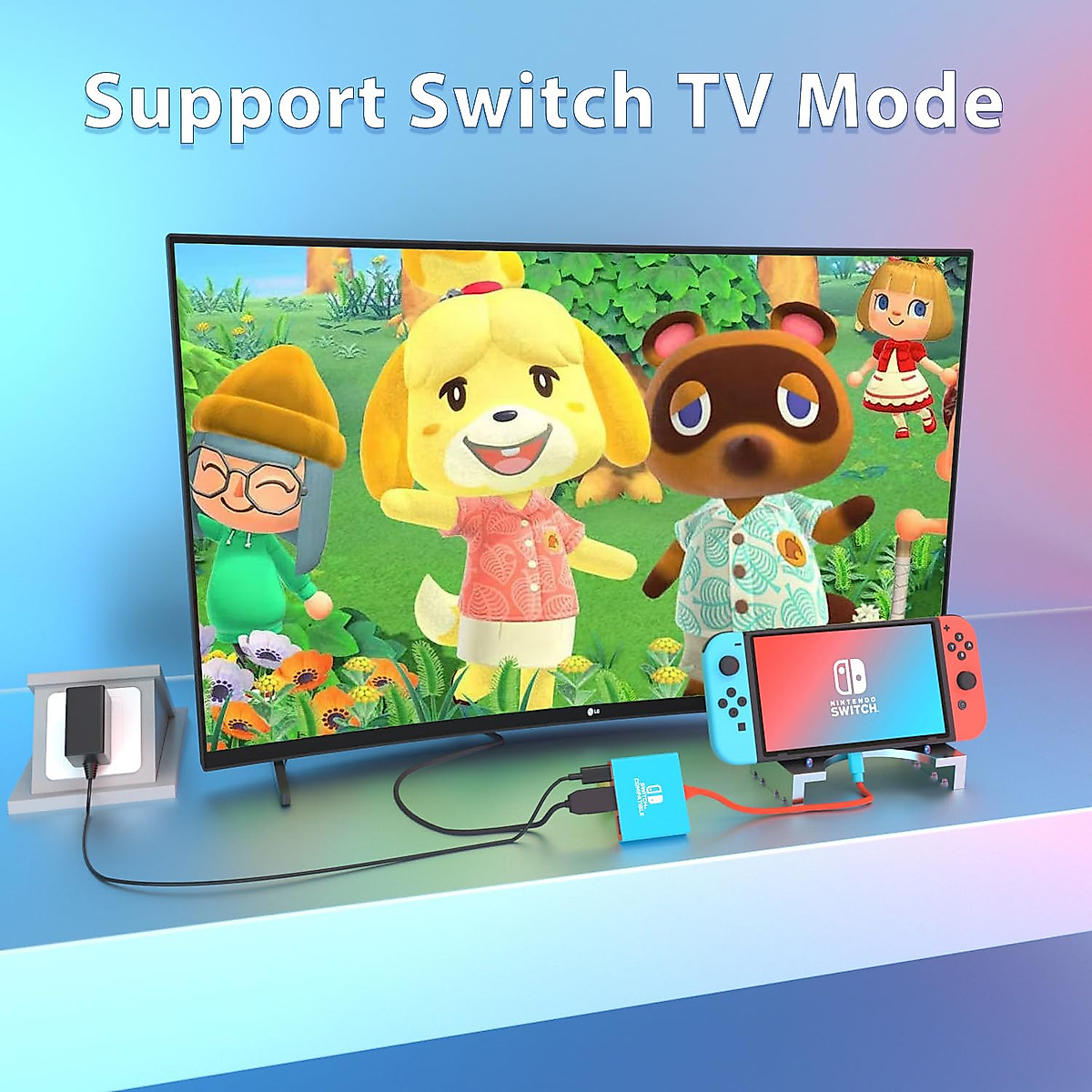 Switch Dock Switch Docking Station for Nintendo, Portable Switch TV Adapter Support 4K/60HZ Switch TV Dock Mode Compatible Steam Deck/Switch OLED, Switch Travel Dock with HDMI2.0 USB3.0 Port