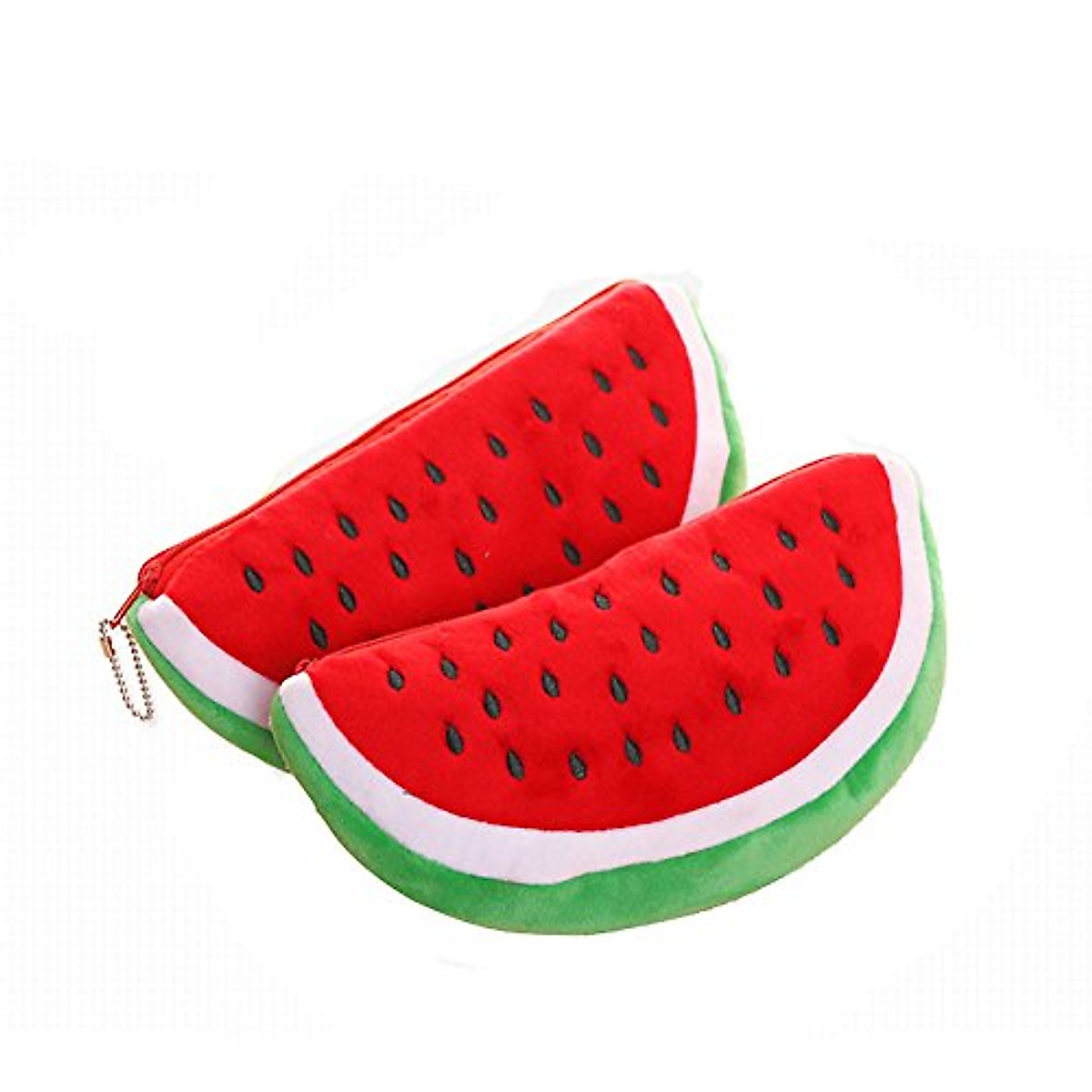 2Pcs Cute Big Volume Watermelon Pencil Case Pen Bags Stationery Pouch Cosmetic Makeup Box Coins Holder for Students Girl (Pink and Red)