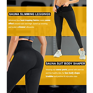 SCARBORO Sauna Sweat Pants for Women High Waist Compression Slimming Weights Thermo Legging Workout Body Shaper Sauna Suit