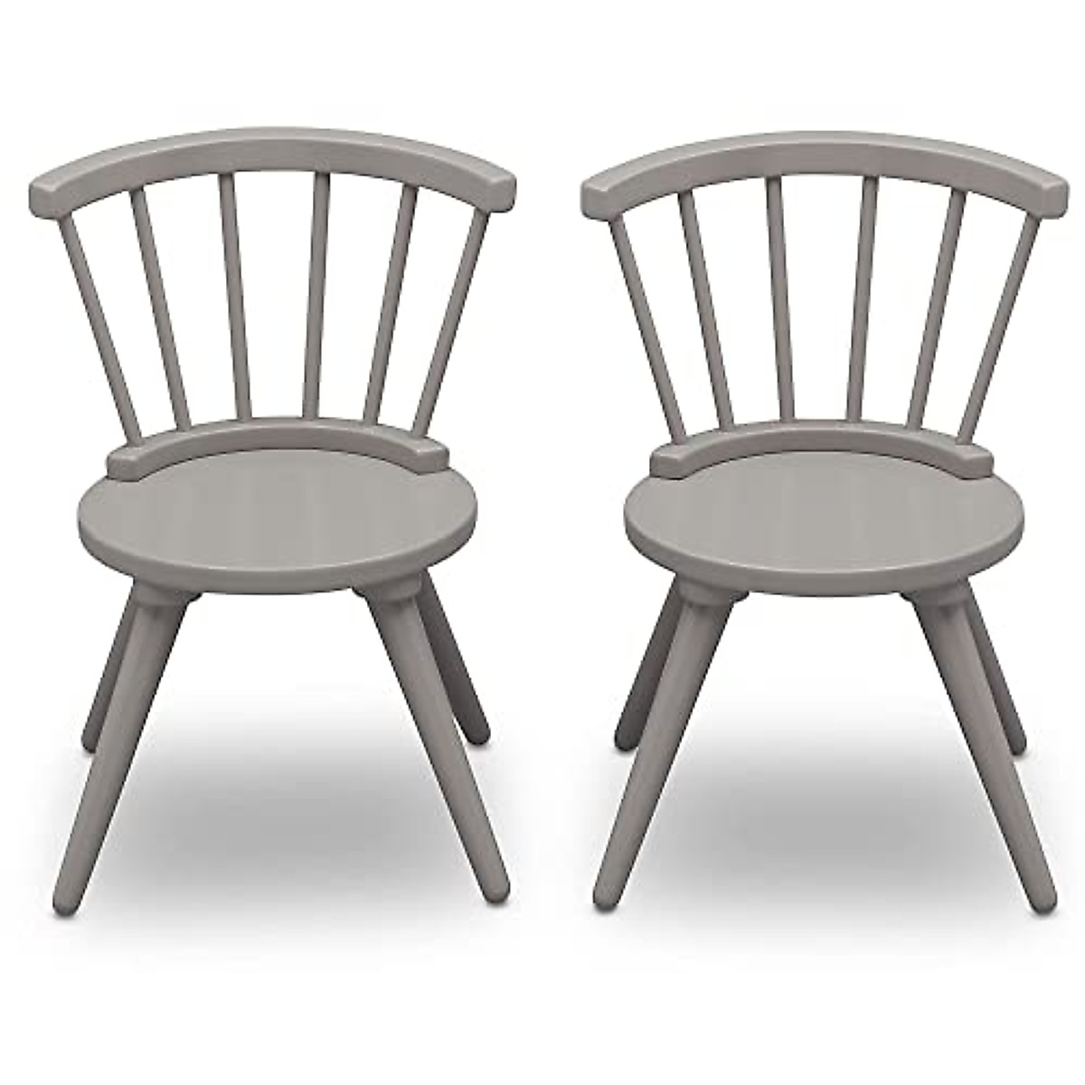 Delta Children Windsor Kids Wood Table and Chair Set (4 Chairs Included) - Ideal for Arts & Crafts, Snack Time, Homeschooling, Homework & More, Grey