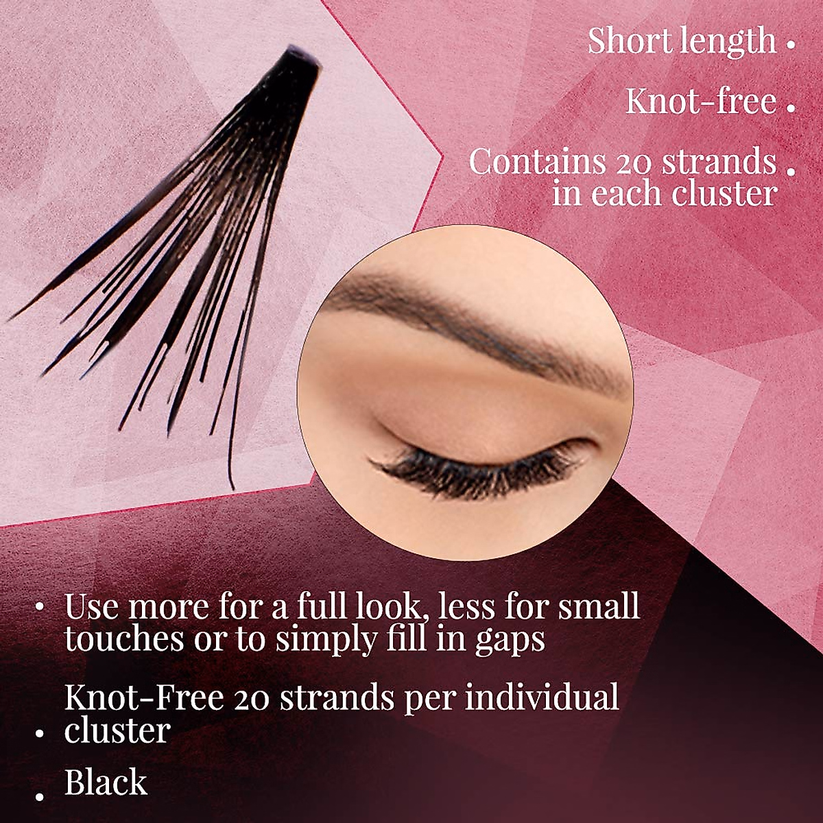 Ardell False Eyelashes Double Up Individuals Knot-Free Short Black 4 Pack