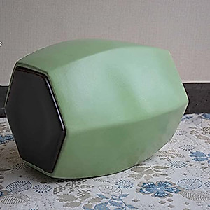 XARONF Green Hexagonal Ceramic Stools, Low Stools in The Entrance Hall, Shoe-Changing Stools, Drum Stools, Piers, Suitable for Balconies and Open-air Gardens.