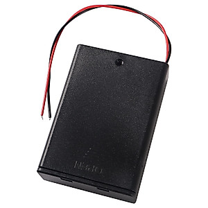 AITIAO 4 Pieces 3 Slots 1.5V AA Battery Case Holder Battery Spring Clip Storage Box with Wire and On/Off Switch