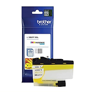 Brother Genuine LC3037Y, Single Pack Super High-Yield Yellow INKvestment Tank Ink Cartridge, Page Yield Up to 1,500 Pages, LC3037