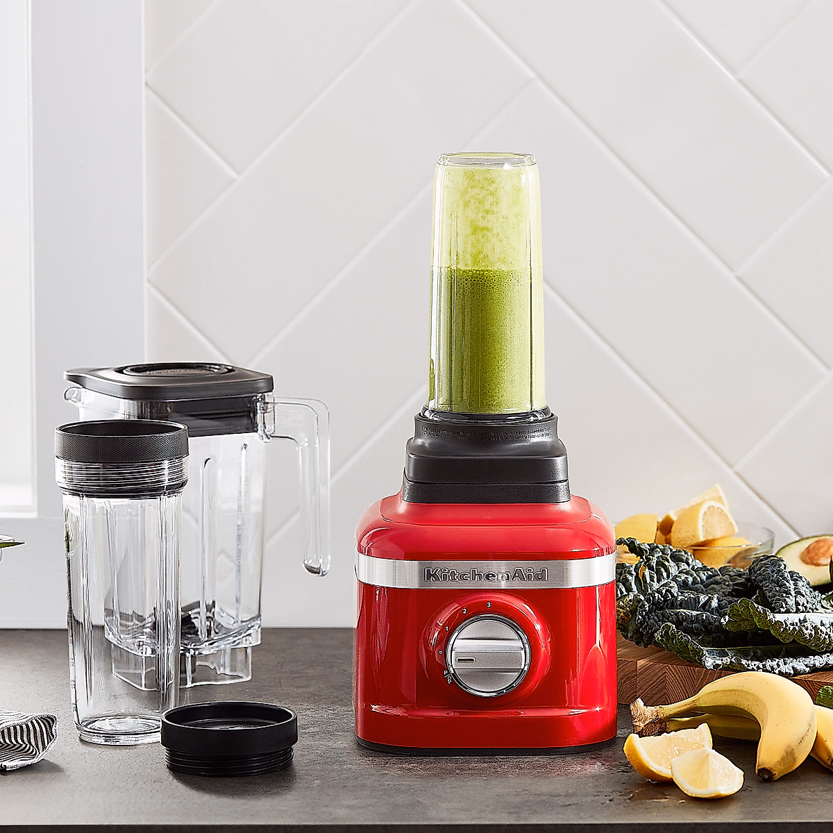 KitchenAid K150 3 Speed Ice Crushing Blender with 2 Personal Blender Jars - KSB1332