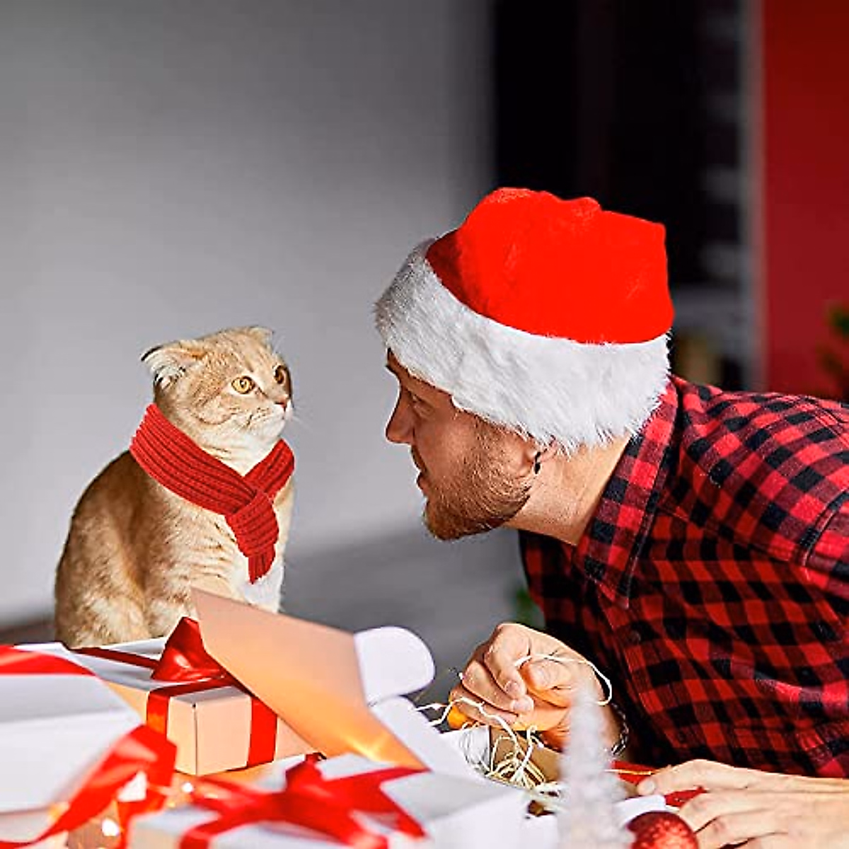 Customize Dog Collar Dog Solid Knitted Scarf Christmas Pet Headdress Cat Clothes Accessories Pet Knitted Scarves Scarf Warm Soft Knitting Dog Collar with Metal Buckle