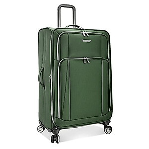 Traveler's Choice Lares Softside Expandable Luggage with Spinner Wheels, Green, Checked 30-Inch