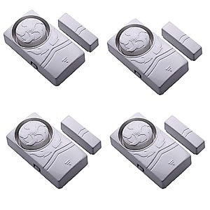 Wireless Home Security burglar alarm, Magnetic Sensor Door Window Alarm, Super Loud 110dB, Pool Door Alarm for Kids Pack of 4