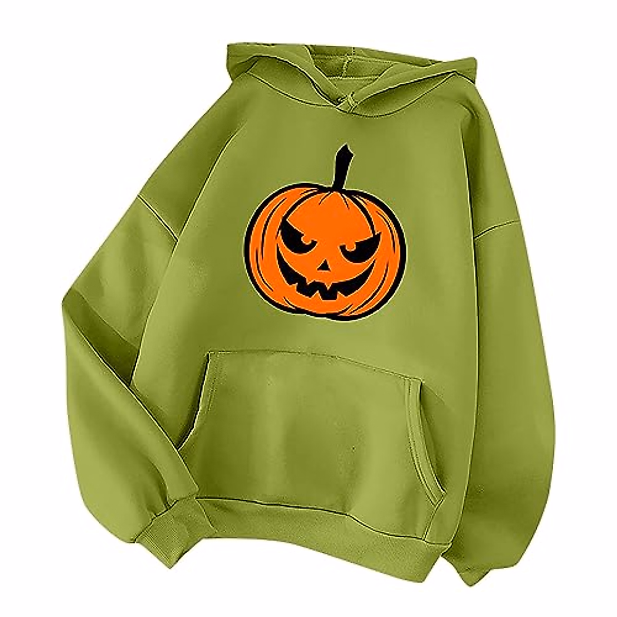 qpwoieow Womens Halloween Hoodies Pumpkin Ghost Graphic Pullover Tops Drawstring Hooded Sweatshirts Casual Loose Shirts with Pocket Oversized Halloween Hoodies for Teen Girls green Large