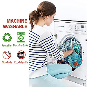 LotFancy Reusable Grocery Bags, 1 Extra-Large XL+1 Large Foldable Shopping Bags with Attached Pouch, Waterproof Nylon Grocery Bags, Machine Washable and Eco-Friendly