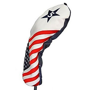 USA 3 & 5 Headcover Patriot Golf Vintage Retro Patriotic Fairway Wood Head Cover Fits All Modern Fairway Wood Clubs