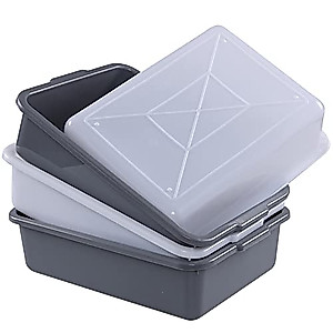 Innouse Small Commercial Bus Tub Box, 8 Liter Plastic Utility Bus Box, 4-Pack