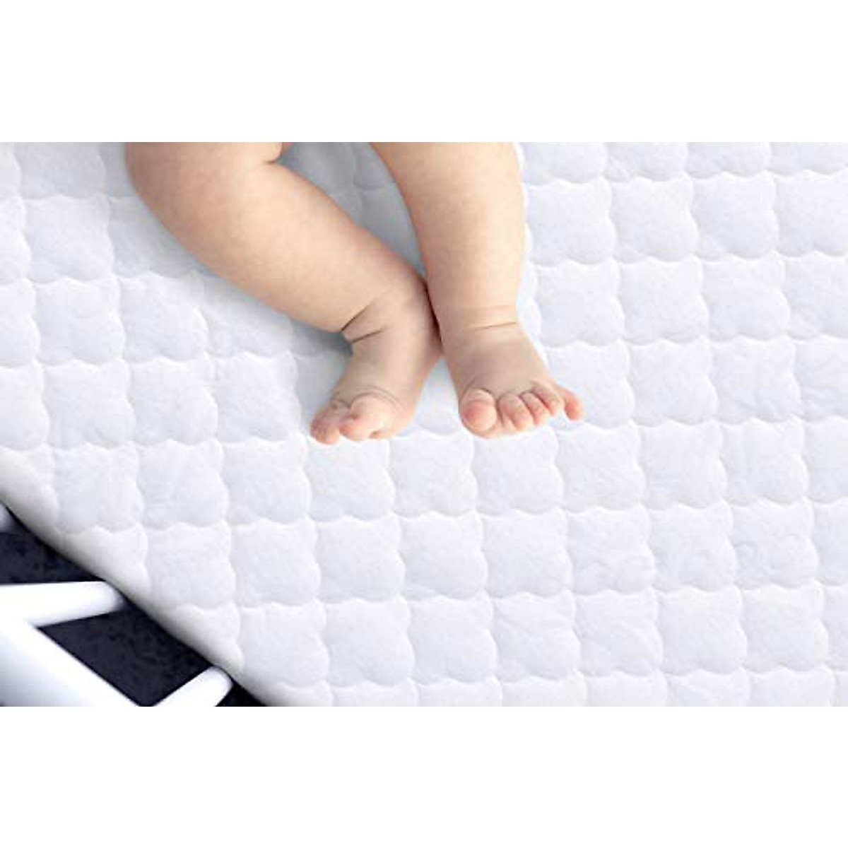 iLuvBamboo Crib Mattress Protector -2 PACK- Waterproof Pad Cover -28” x 52”- Quilted Soft Bamboo Jacquard Fitted Topper - Breathable & Noiseless - Best Baby Gifts for Potty Training Toddlers & Infants