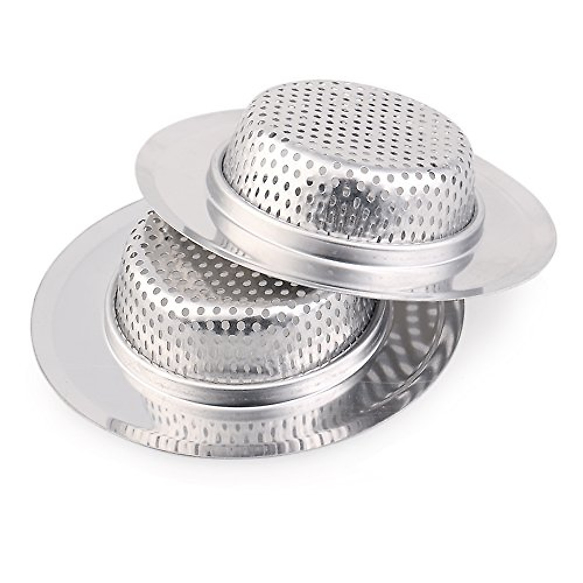 NHSUNRAY 2pcs Stainless Steel Kitchen Sink Strainer Heavy-Duty Drain Filter Fit for Drain Filter for Kitchen Bathroom Basin Laundry Stop Hair Disposal Waste