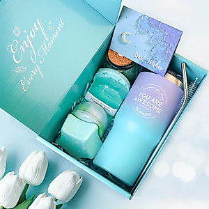 Birthday Gifts for Women, Spa Gift Set with a 20oz Tumbler, Unique Bath Gift Baskets for Women, Valentine's Day gifts for Her, Birthday Gifts for Mom Sister Wife Friend Coworker