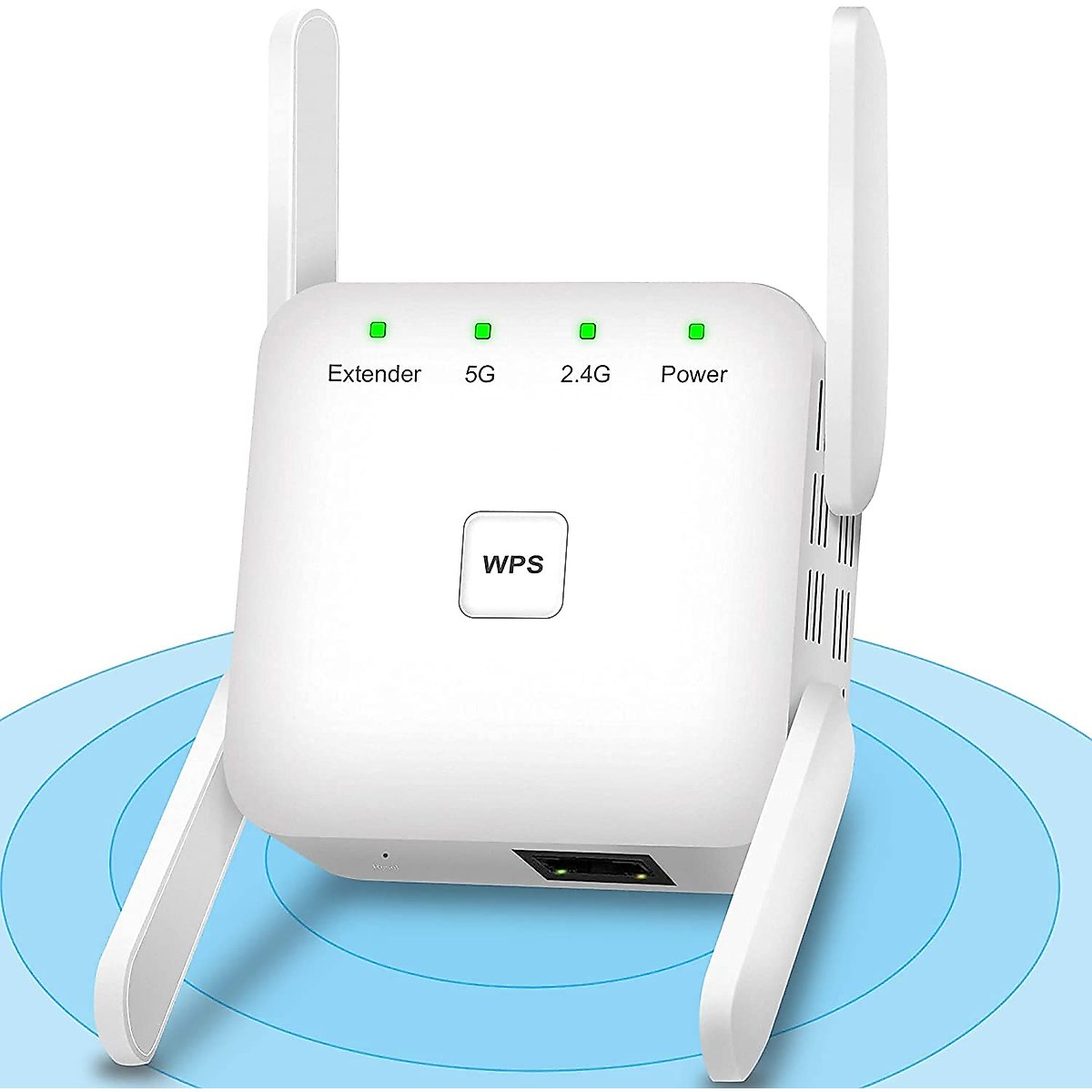 WiFi Range Extender, 1200Mbps WiFi Range Extender Wireless Signal Repeater Booster, Dual Band 2.4G and 5G Expander, 4 Antennas 360° Full Coverage, Extend WiFi Signal to Smart Home Devices（1200M）