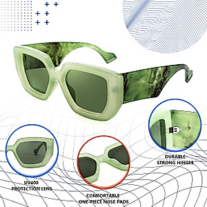 FEISEDY Oversized Square Sunglasses for Women Men Thick Frame Shades B4074