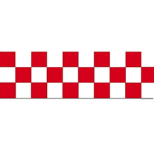 INCOM Manufacturing: 1 inch Square Pattern PVC Checkerboard Racing Laminated Safety Tape, 3 inch x 54 ft., Red and White – Indoor and Outdoor