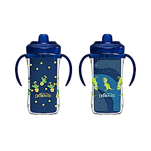 Dr. Brown’s Milestones Hard Spout Insulated Sippy Cup with Handles, Blue, 10 oz, 2 Pack, 12m+