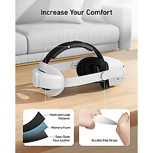 Anker Head Starp Compatible with Oculus Quest 2, Easily Switch Between Virtual and Reality, Adjustable Size for Using