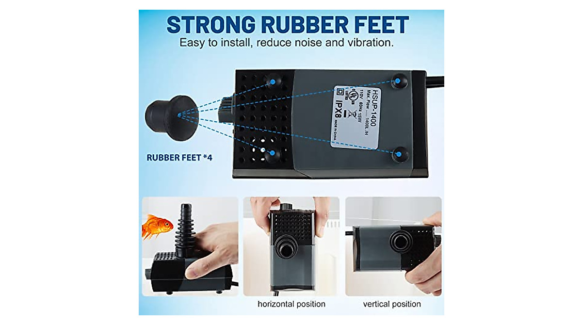 WaterRebirth Submersible Pump for Fountains and Aquariums