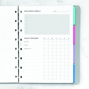 Filofax Refillable Notebook Refill, A5 Size, Wellness Trackers Pack, White Paper, 8.26" x 5.82", 56 Sheets (B152033)