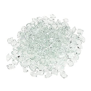 onlyfire 1/2-Inch Polygon Fire Glass, 10 Pound Pack Glass Rock for Fireplace Fire Pit & Lanscaping, High Luster Crystal