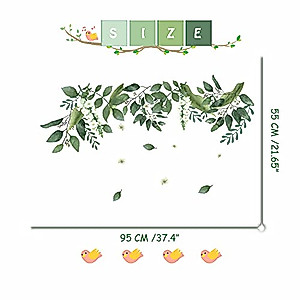 Hanging Green Vine Wall Decals, IVIOOO Eucalyptus Leaves Plants Wall Stickers for Kid Bedroom, Creative Removable Peel and Stick Wall Sticker Art Murals Living Room Sofa TV Background Wall Art Decor