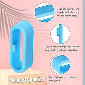 12 Pieces Replacement Fastener Ring 20 mm Silicone Replacement Fastener Secure Loops Silicone Connector Security Rings Holder Keeper Loops Replacement for Smartwatch Strap Accessories, 6 Colors