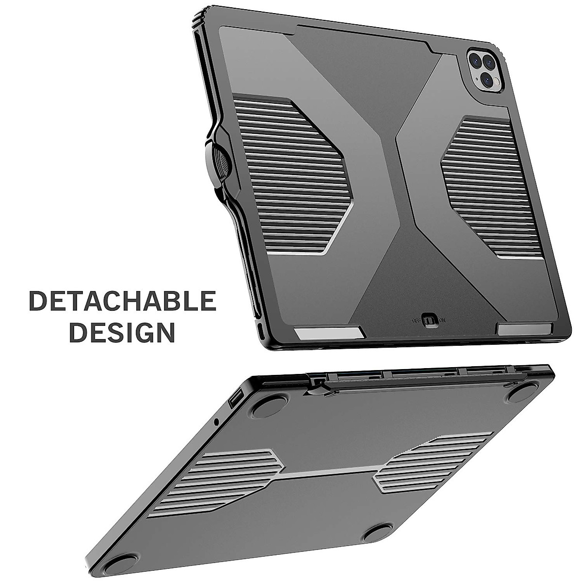 CHESONA for iPad Pro 12.9 Case with Keyboard, for iPad Pro 12.9 Keyboard, 5-in-1 USB-C Hub, 7 Color Backlit - Pencil Holder - Smart Magic Keyboard for iPad Pro12.9-inch, Black