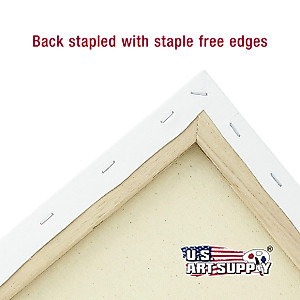 U.S. Art Supply Professional Quality Stretched Canvas, Pack of 5 Rectangular Sizes, 1 Each 5x7, 8x10, 11x14, 14x18, 18x24 Inches - 12-Ounce Primed, 3/4", 100% Cotton - Painting, Acrylic Pouring, Oil