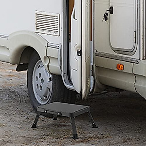 ALPURLAD Step Stool Bed Step Stools for High Beds Height-Adjustable Foldable One Step Ladder with Non Skid Rubber Platform for Rv,Toilet,Kitchen and Bed 330-Pound Capacity