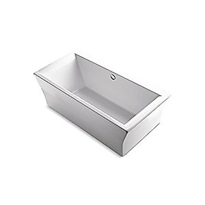 KOHLER K-6367-0 Stargaze 72-Inch x 36-Inch Freestanding bath with fluted shroud and center drain, White