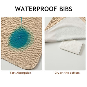 Newwiee Large Muslin Pullover Baby Bibs Full Coverage Toddler Slip on Absorbent Bib Waterproof Toddler Towel Bibs(Classic Color, 5 Pcs)