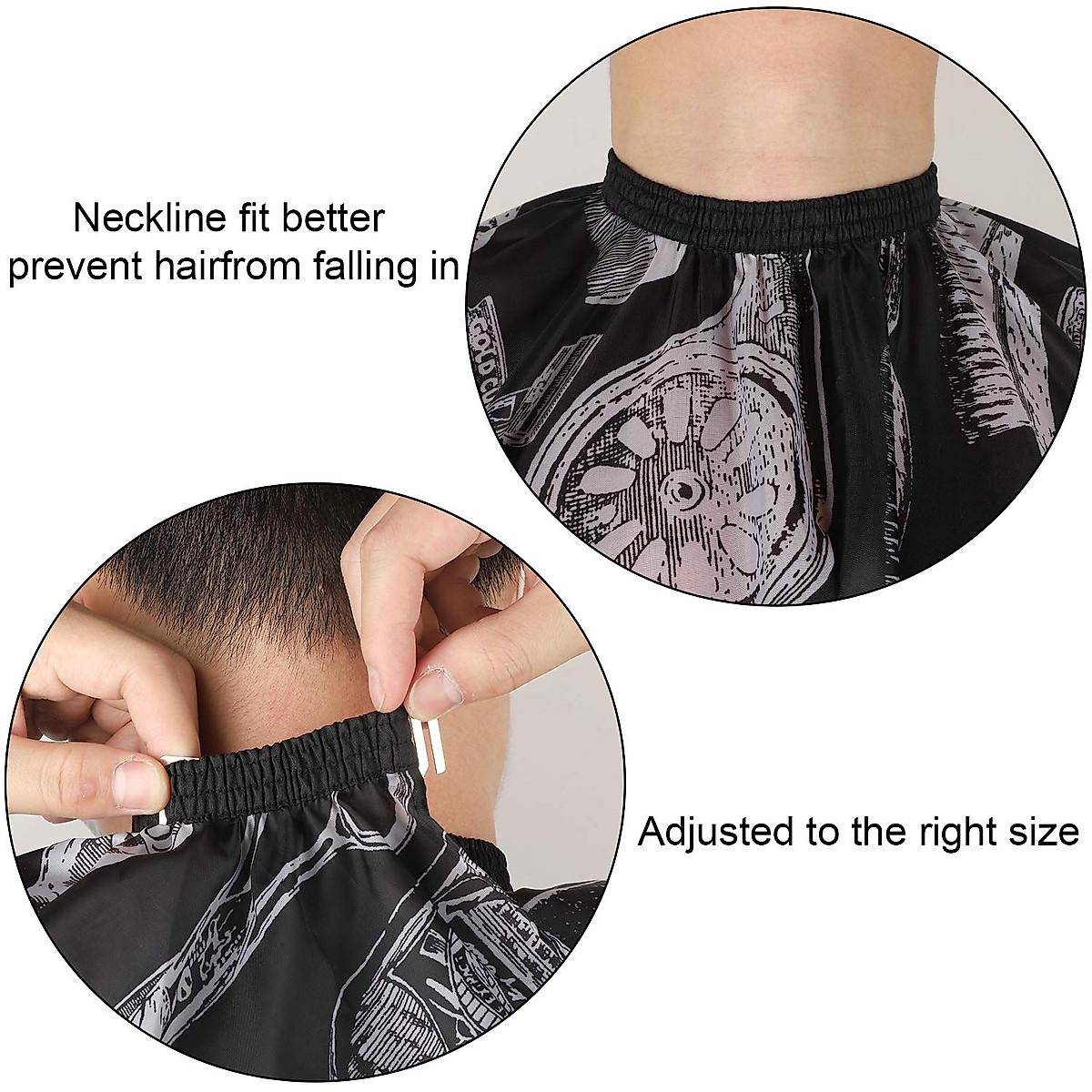 6 Pieces Salon Barber Capes Set Men Capes for Hair Stylist Hair Cutting Hairdresser Stylists Capes with Adjustable Snap Closure Neck Duster Brush and Combs(Classic Style)