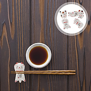 Chopstick Pillow Lucky Cat Ceramic Chopsticks Rest Rack Dinner Spoon Stand Knife Fork Stand Chopsticks Holder for Restaurant Utensils Cutter Rest