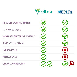 Vitev Alkaline Water Replacement Filter, Fits Brita Pitcher (3-pack)