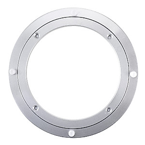 HOMOKUS Lazy Susan Hardware Aluminum Heavy Duty Rotating Turntable Bearing Table Base Round Swivel Plate Hardware for Glass Granite or Dining Table (10 INCH)