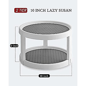 2pcs 1Tier 10inch Lazy Susan, 2pcs 1Tier 12inch Lazy Susan, 1pc 2 Tier Lazy Susan