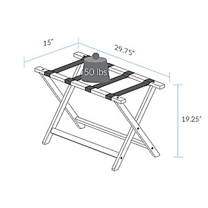Casual Home Heavy Duty 30" Extra Wide Luggage Rack, Walnut (New)