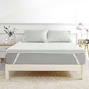 IDEALHOUSE 2024 New Queen Mattress Topper, 3 Inch Gel Infused Green Tea Memory Foam Mattress Topper, Mattress Pad with Zippered Bamboo Cover, Ventilated Design, CertiPUR-US Certified